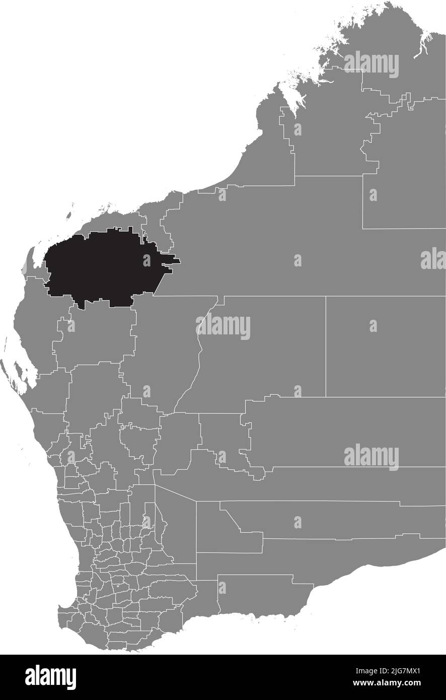 Lageplan des SHIRE OF ASHBURTON, WESTERN AUSTRALIA Stock-Vektorgrafik ...