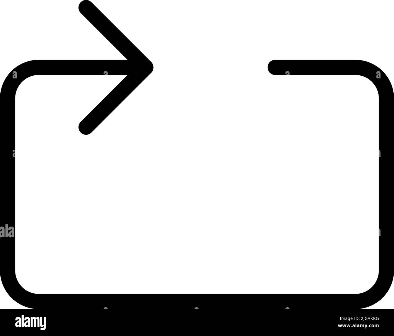 Pfeil, Loop-Symbol. Einfache dünne Linie, Umrissvektor der Pfeilsymbole ...