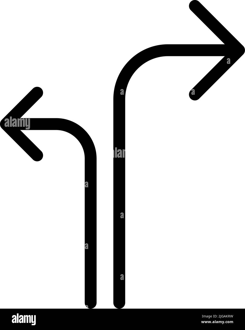 Pfeil separates Symbol. Einfache dünne Linie, Umrissvektor der ...