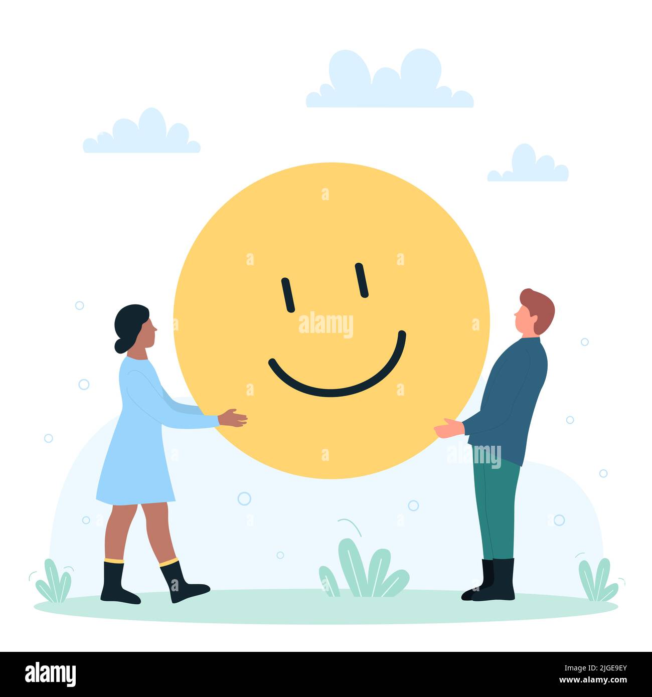 Emoji, positive Stimmung und Reaktion in Social Media Vektordarstellung ...