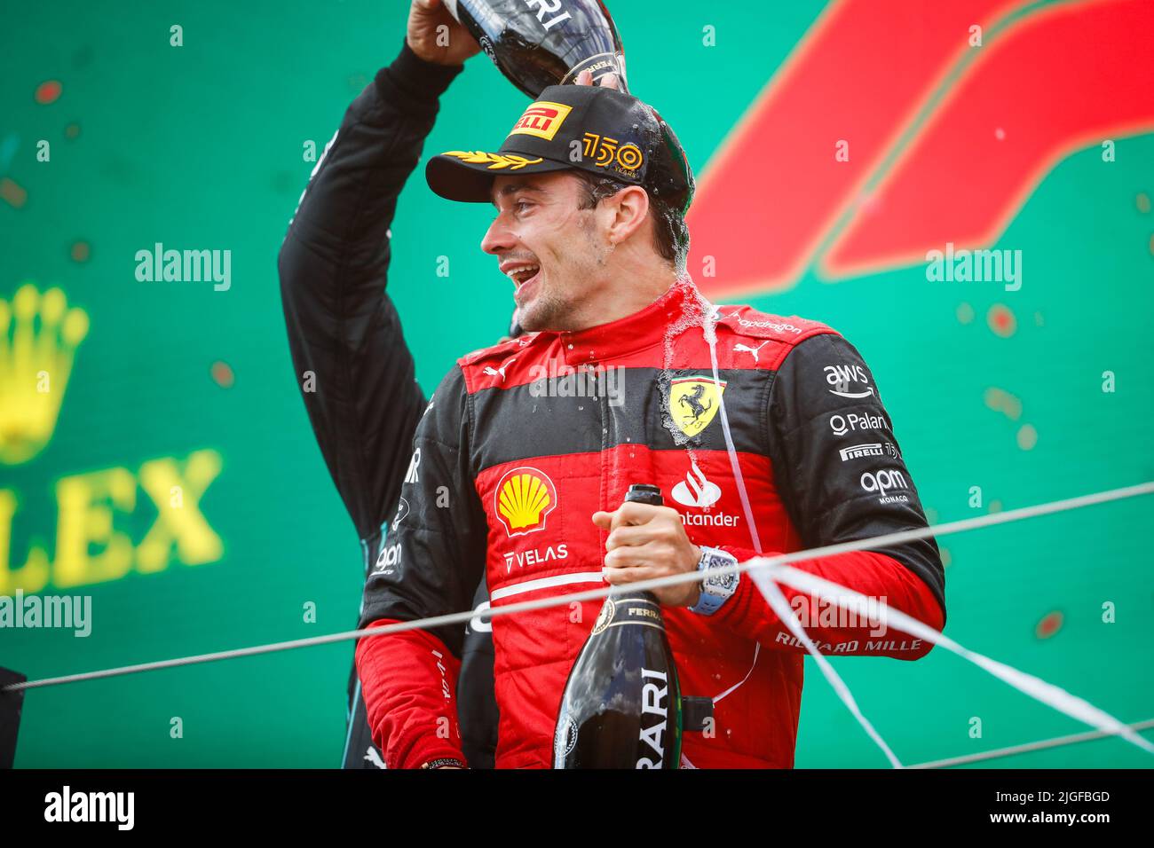 Spielberg, Österreich. 10.. Juli 2022. Podium LECLERC Charles (mco), Scuderia Ferrari F1-75 ...