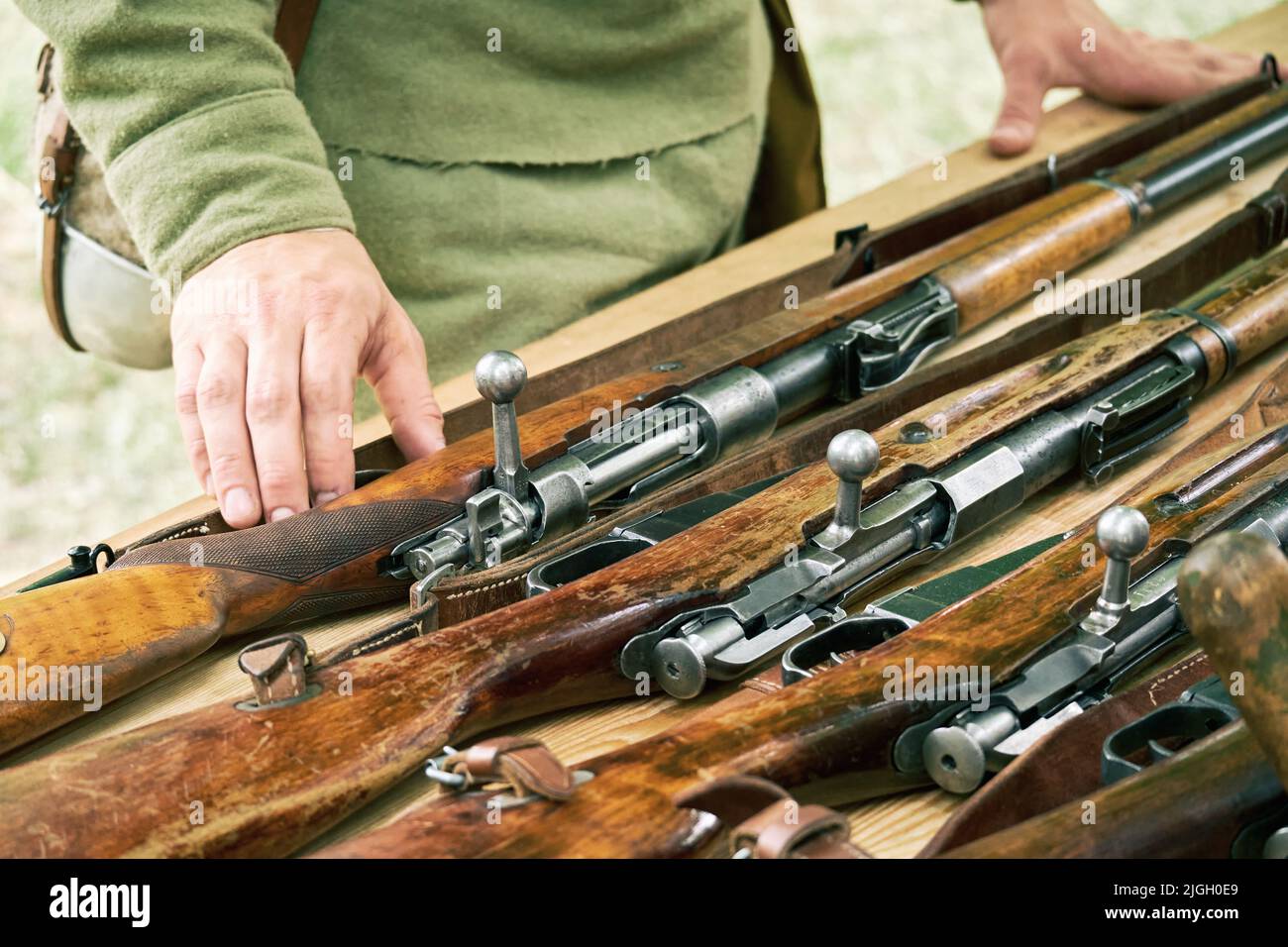 Alte Gewehre aus dem Ersten Weltkrieg. Alte Schusswaffen des frühen 20 ...