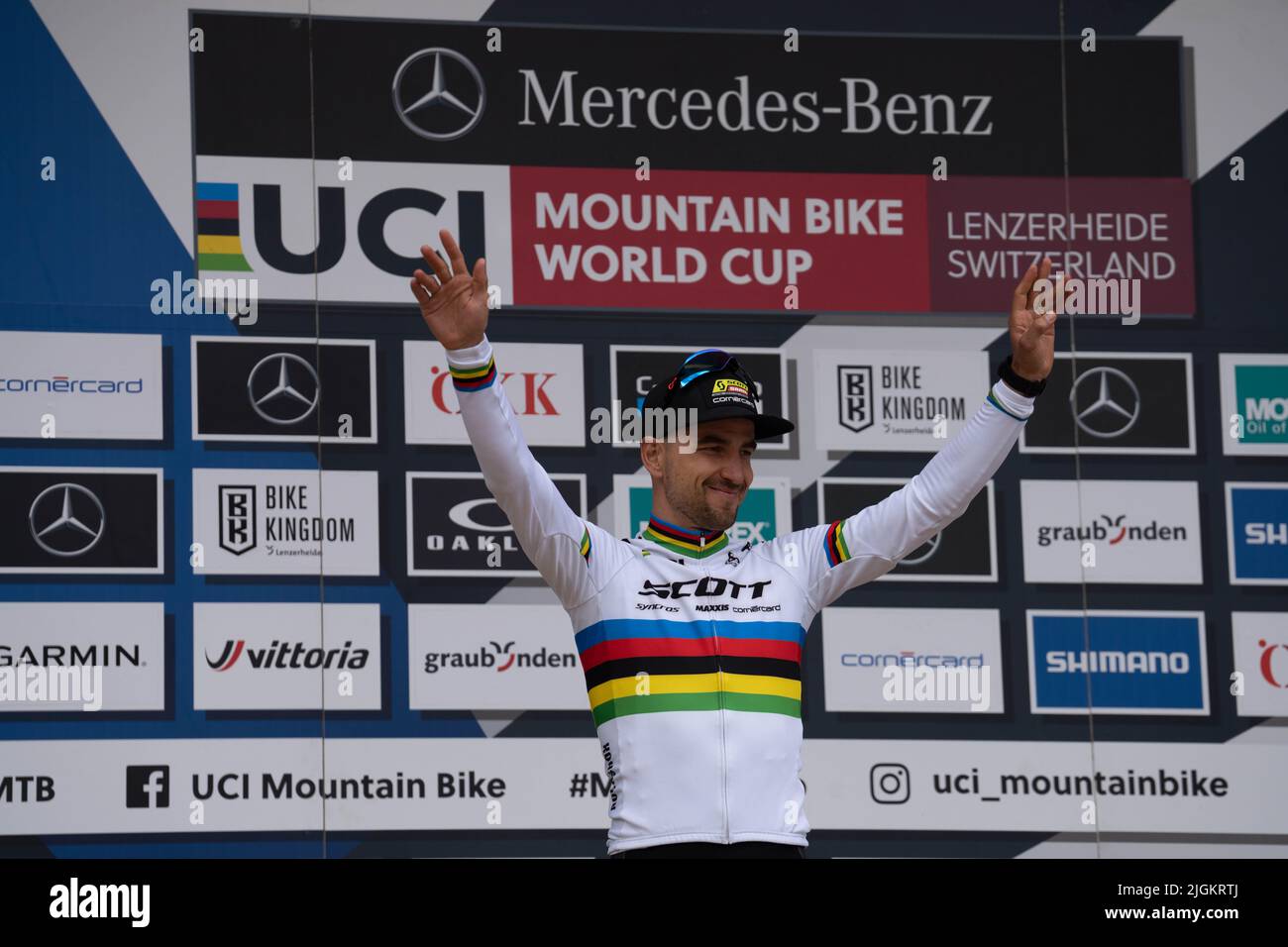 Schurter Nino beim Mercedes-Benz UCI Mountain Bike World Cup, Downhill ...