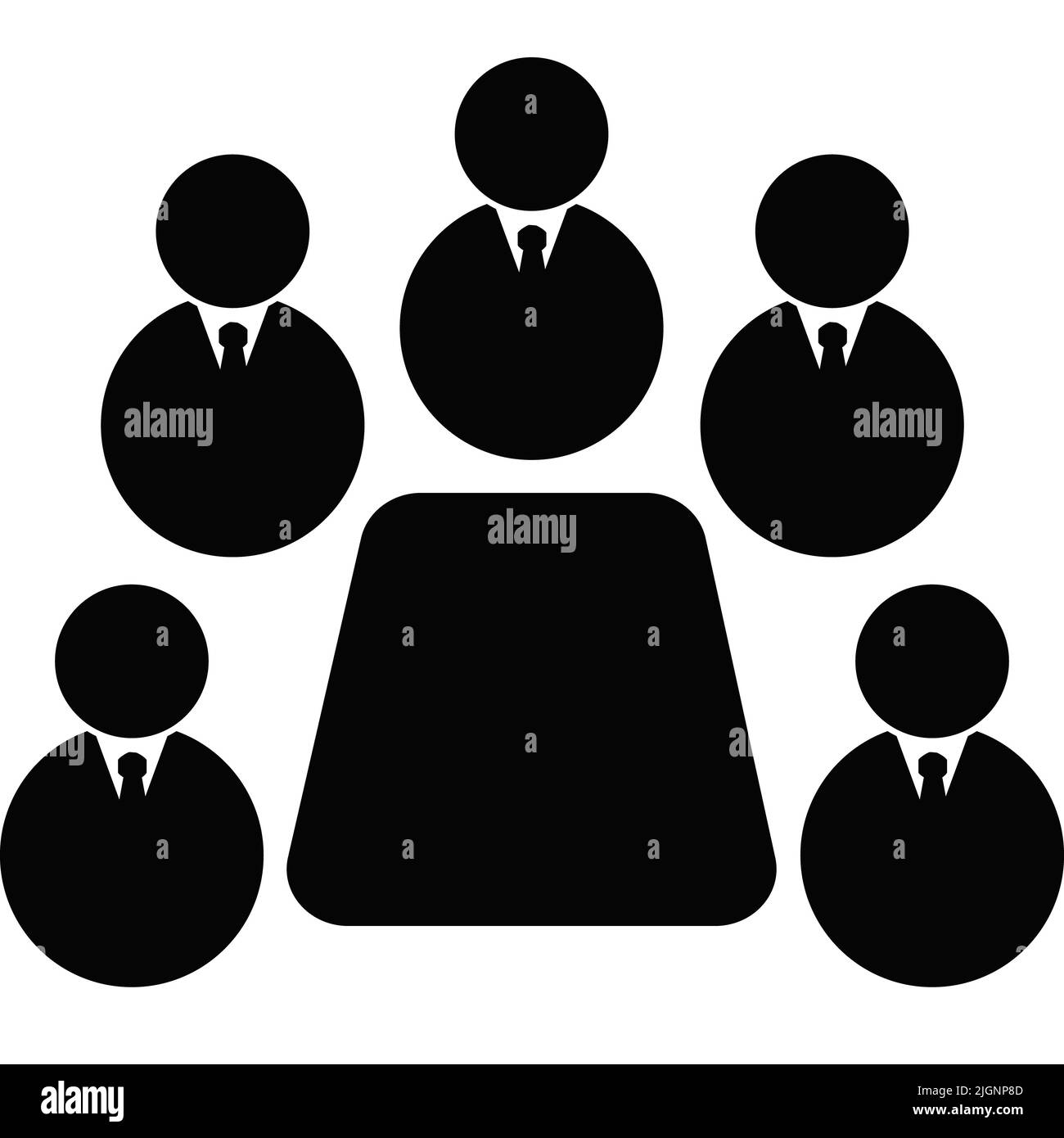 Vorstandssitzung Symbol auf weißem Hintergrund. Vorstandssaal Zeichen ...