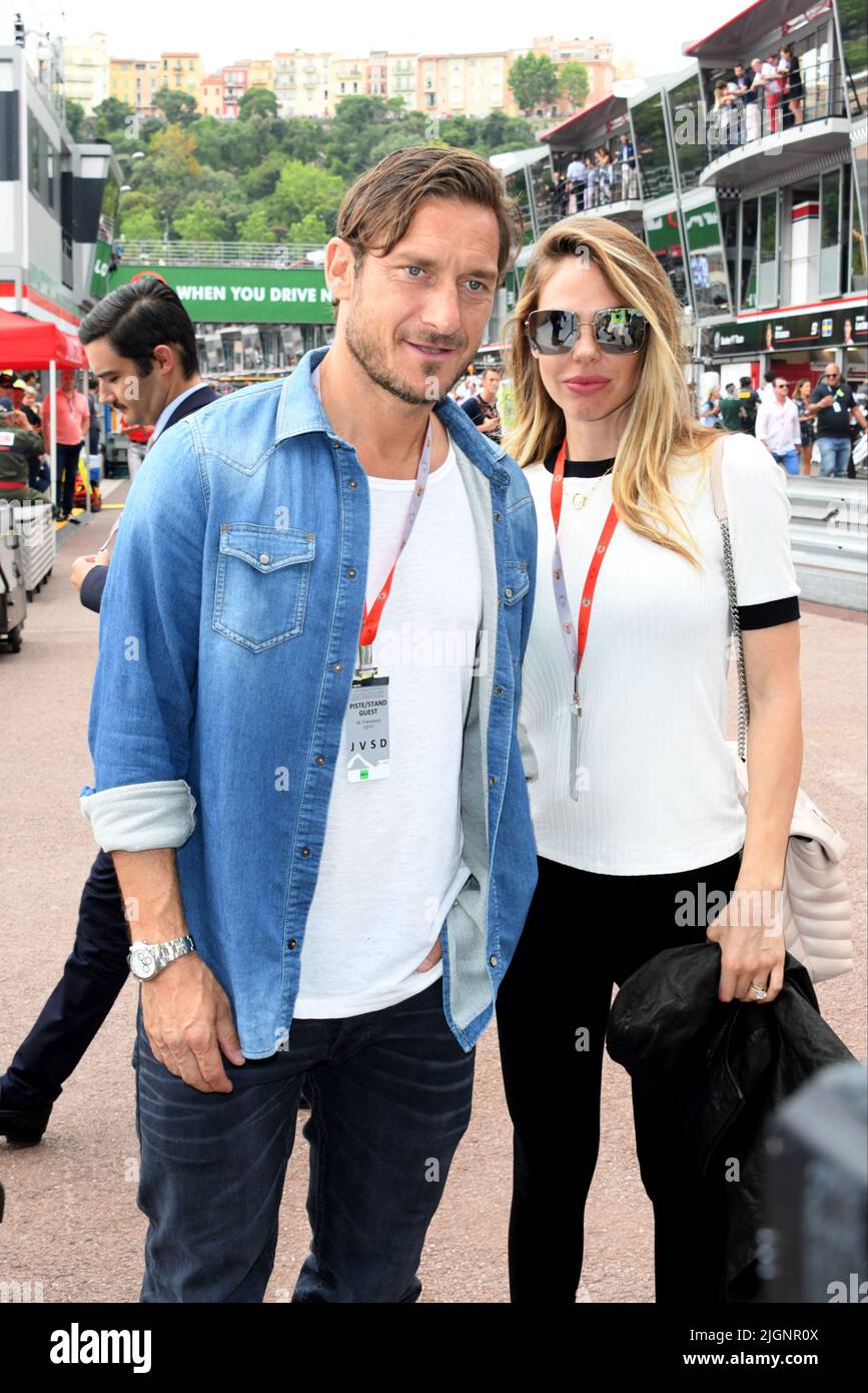 Monaco, Montecarlo 27, 05, 2018 Francesco Totti und Ilary Blasi beim ...