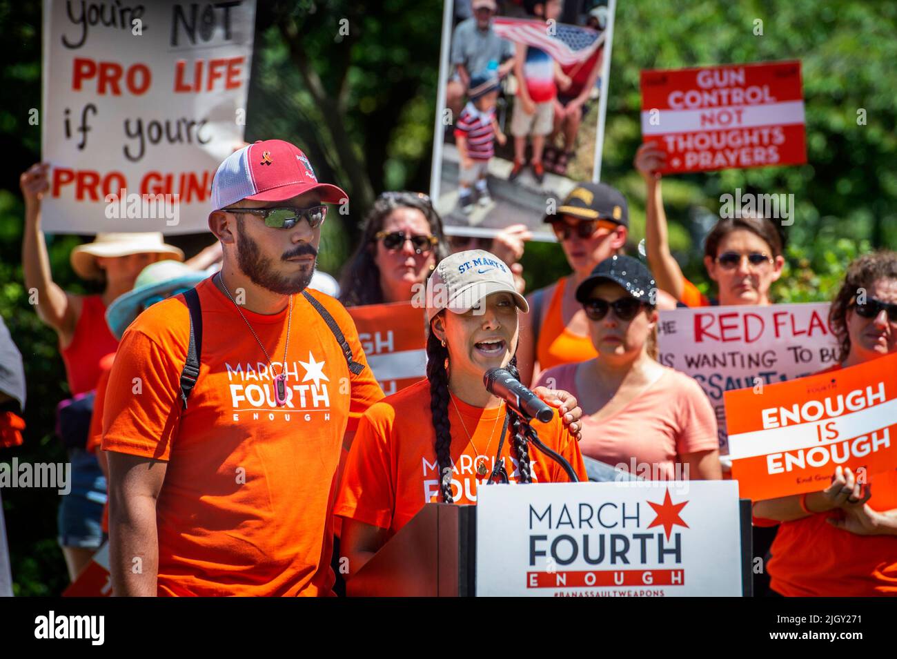 Washington, DC, 13. Juli 2022. Kimberly Rubio, rechts, und Felix Rubio ...