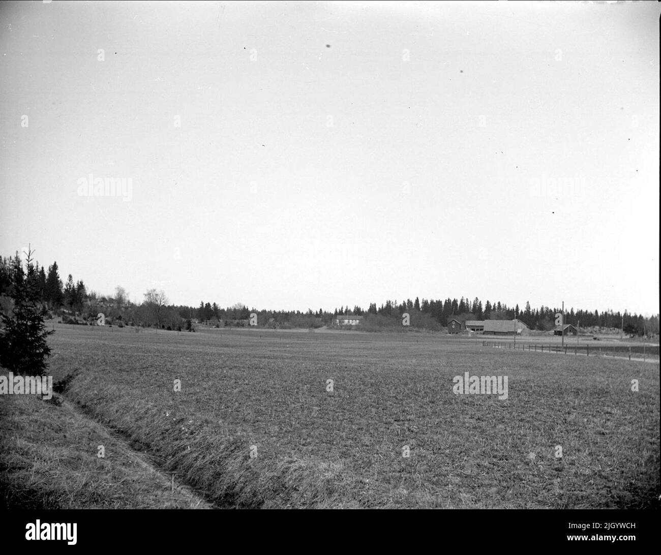 Landschaftsansicht von Filke Gård, Filke, Gemeinde Hagby, Uppland Mai ...