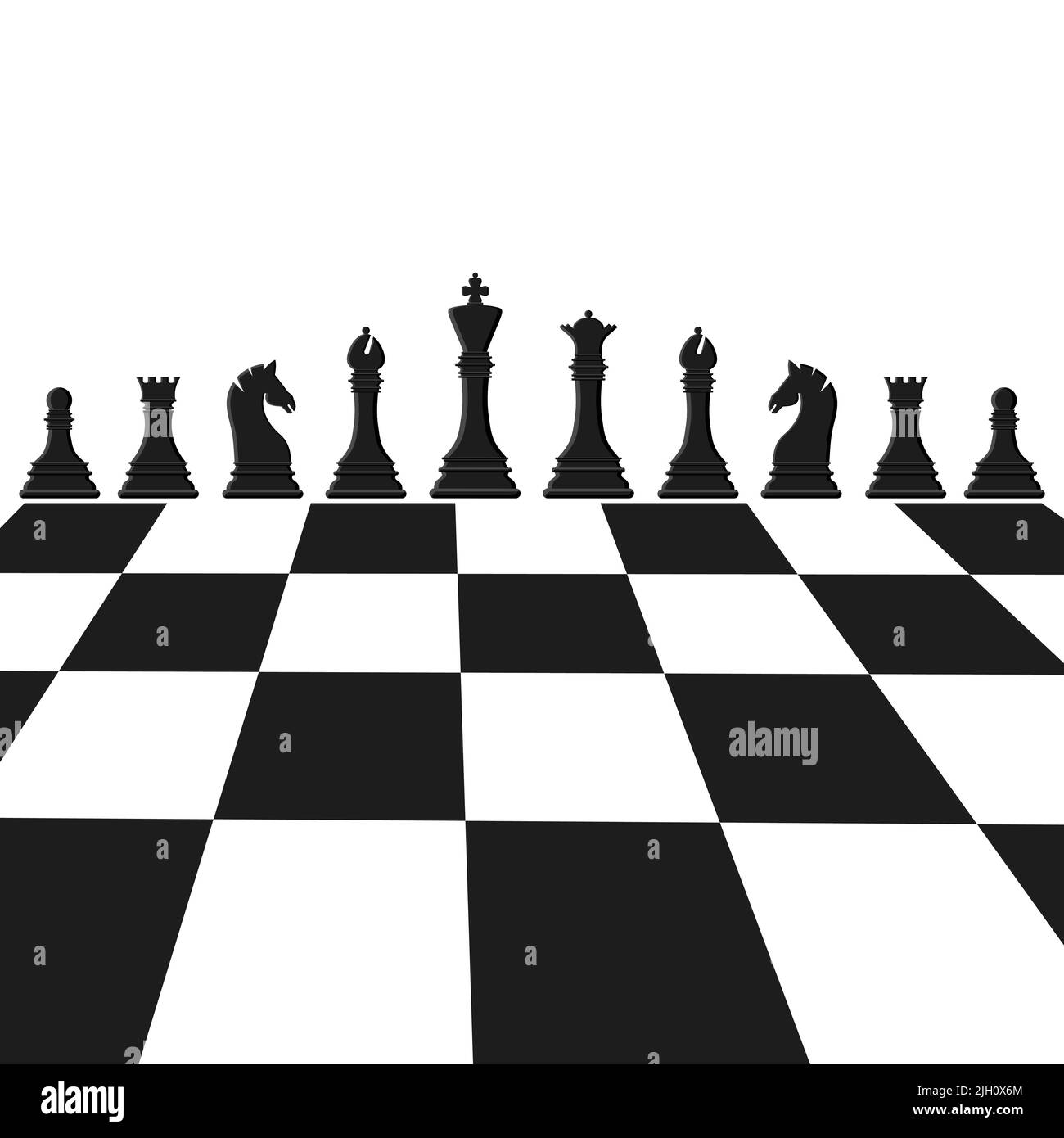 Schwarze Silhouette Schachfiguren isoliert auf weißem Hintergrund ...