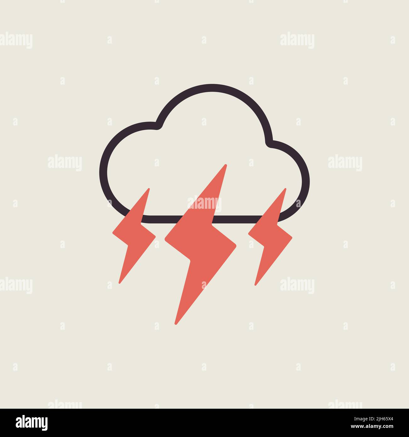 Vektorsymbol „Sturmwolke“. Regensturmsymbol. Meteorologie Zeichen ...