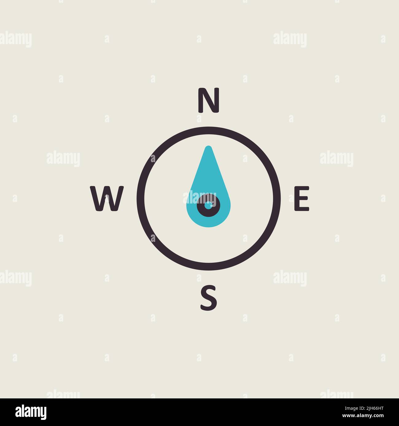 Vektor-Symbol für Windrose des Kompasses. Richtung Norden. Meteorologie ...