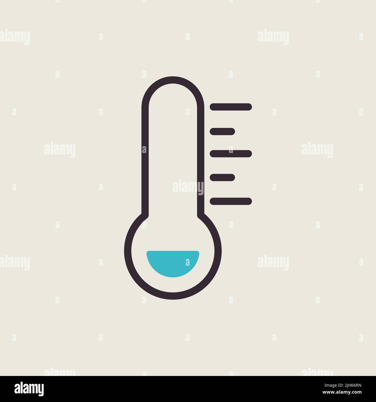 Thermometer Frost kalt Vektor-Symbol. Meteorologie Zeichen. Graph ...