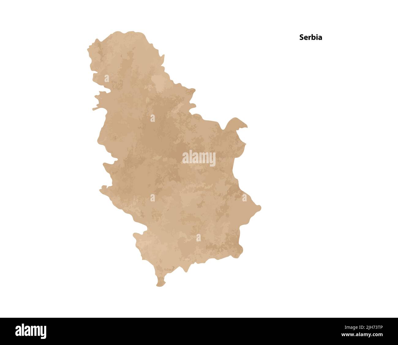 Alte Vintage Papier strukturierte Karte von Serbien Land - Vektor ...
