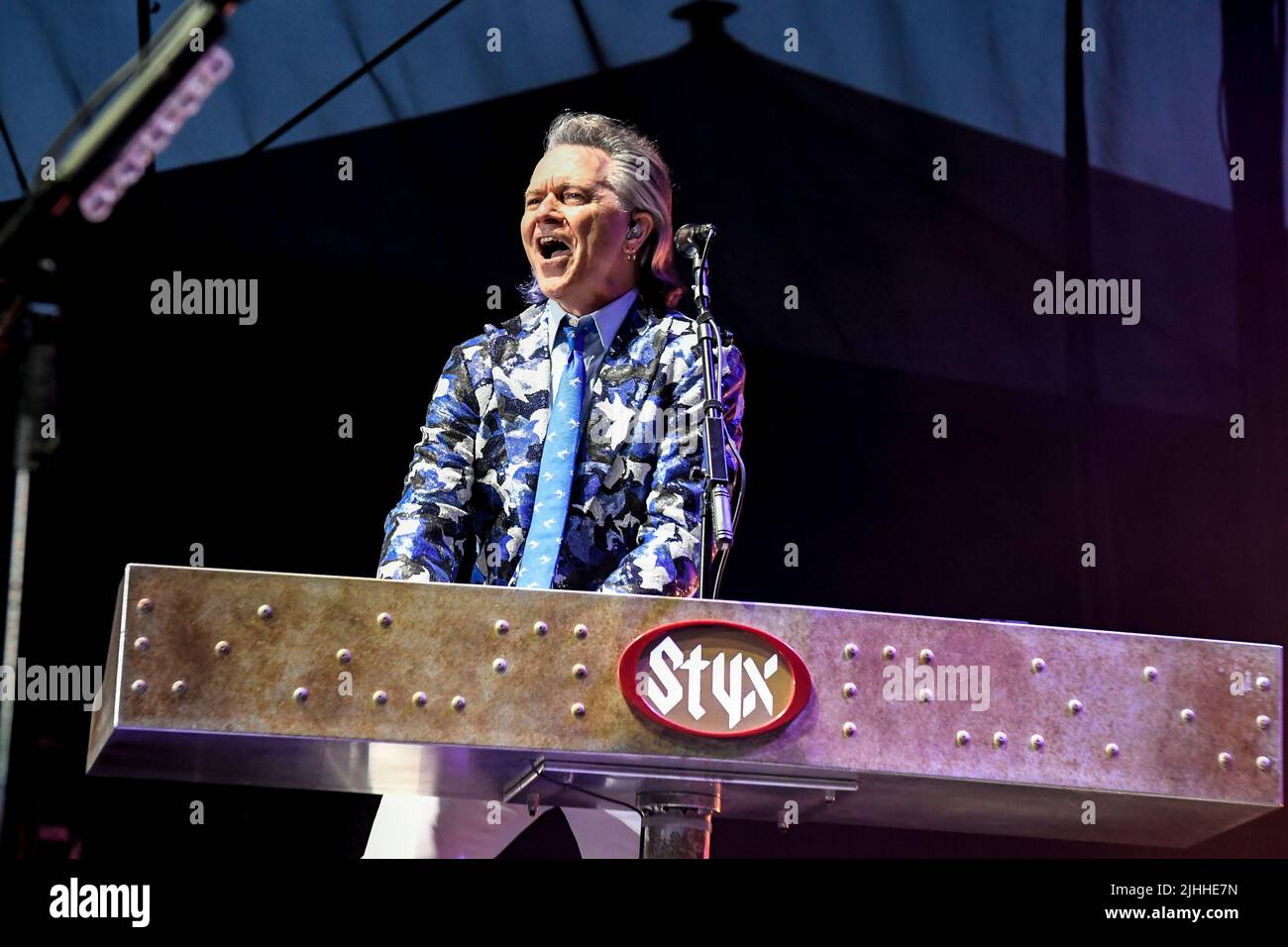 16. Juli 2022, Irvine, CA, USA: Lawrence Gown Keyboards für die Styx ...