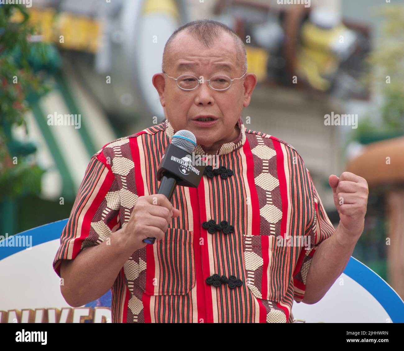 Shofukutei Tsurube, ein japanischer Sprecher und Rakugo-Komiker, nimmt ...