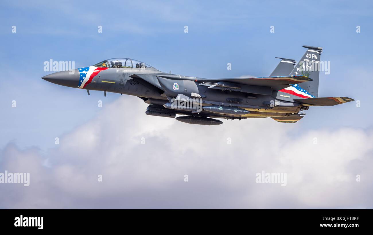 U.S. Air Force 48. Fighter Wing New Heritage F-15E Strike Eagle Ankunft ...