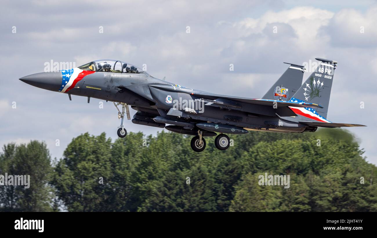 U.S. Air Force 48. Fighter Wing New Heritage F-15E Strike Eagle Ankunft ...