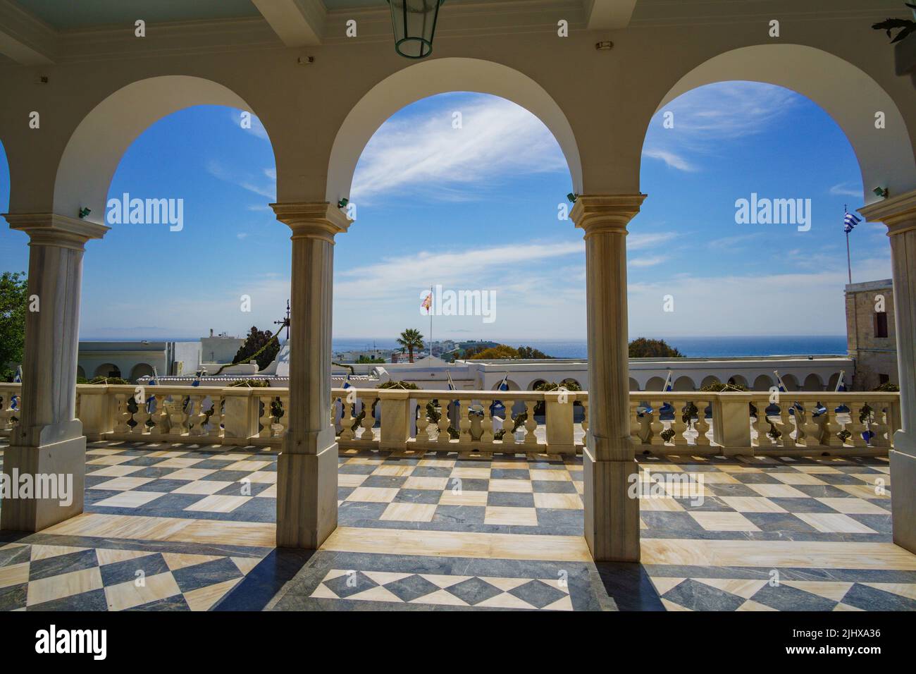 Außenansicht der Panagia Megalochari-Kathedrale (Jungfrau Maria) auf ...