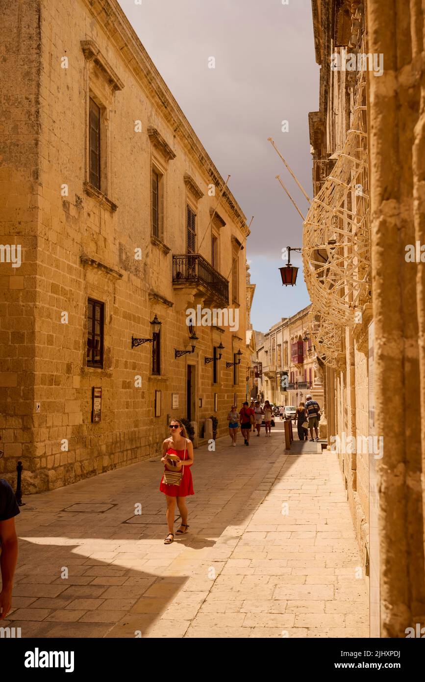 Mdina 09. Juli 2022.Bilder aus Mdina, der alten Hauptstadt des Staates ...
