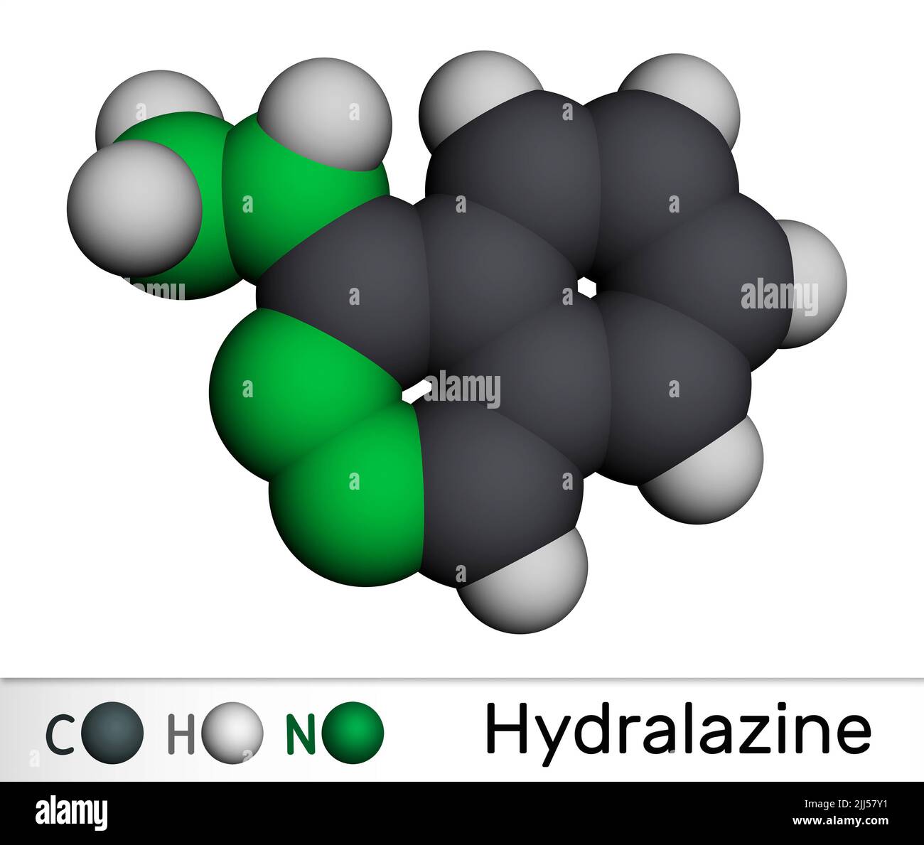 Hydralazin-Molekül. Es ist ein Hypertonie-Medikament, das zur ...