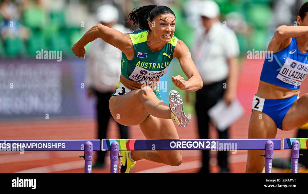EUGENE, USA - 23. JULI: Michelle Jenneke aus Australien tritt bei den ...