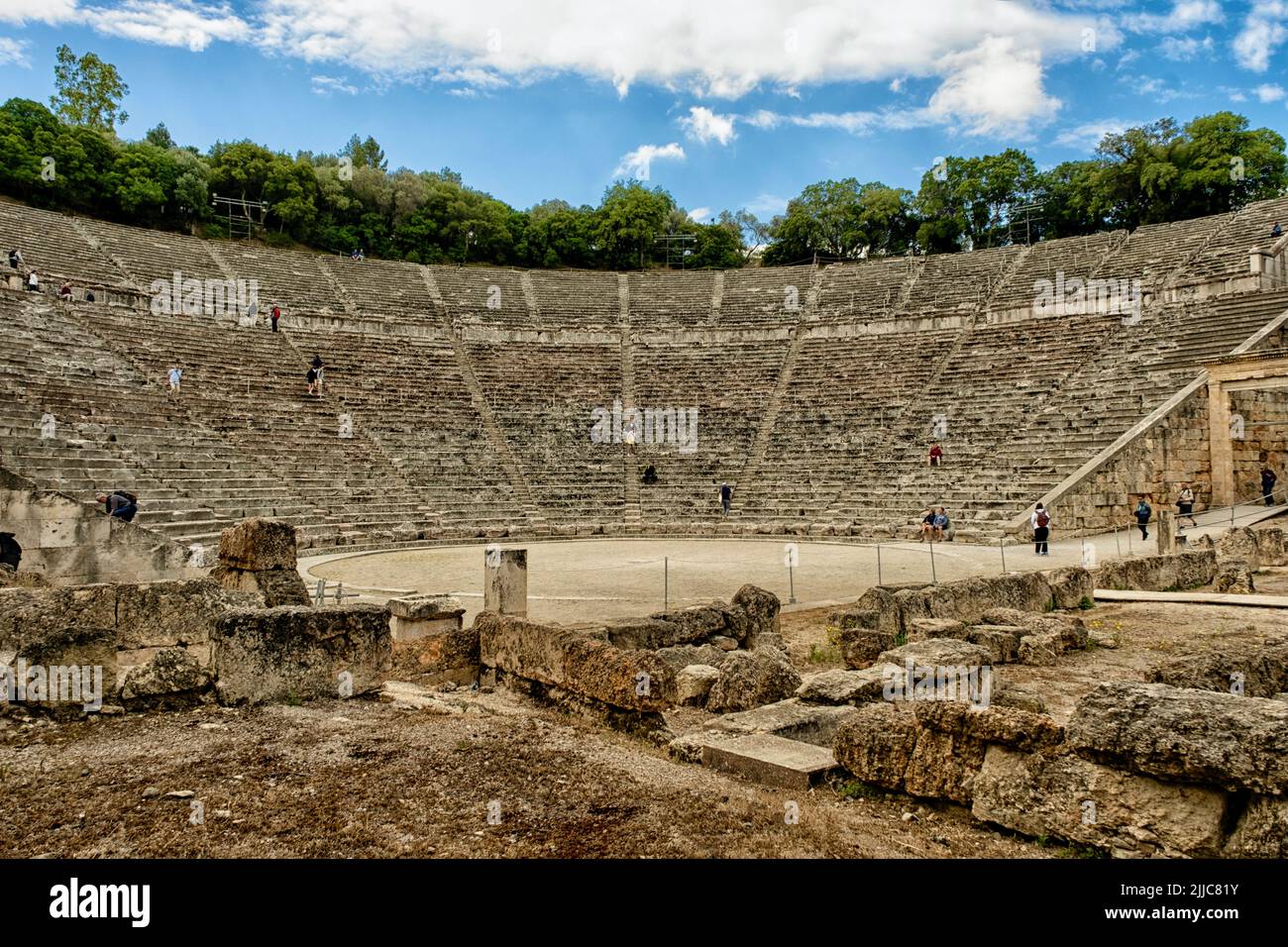 Antikes Theater Epidaurus, Argolida, Peloponnes, Griechenland. Das ...