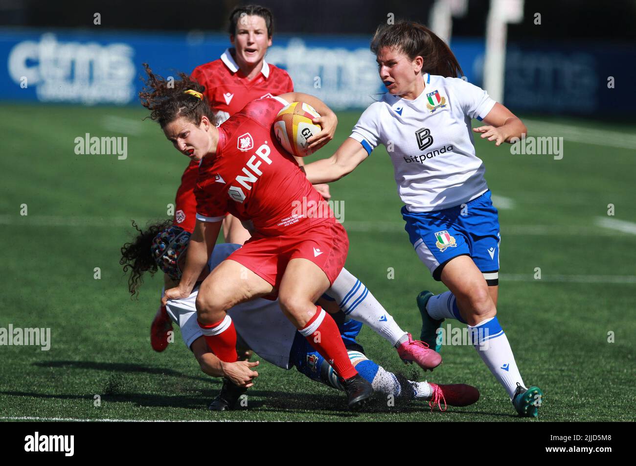 24. Juli 2022, LANGFORD, BC, Kanada: Team Canadaâ€šÃ„Ã´s Sabrina Poulin ...