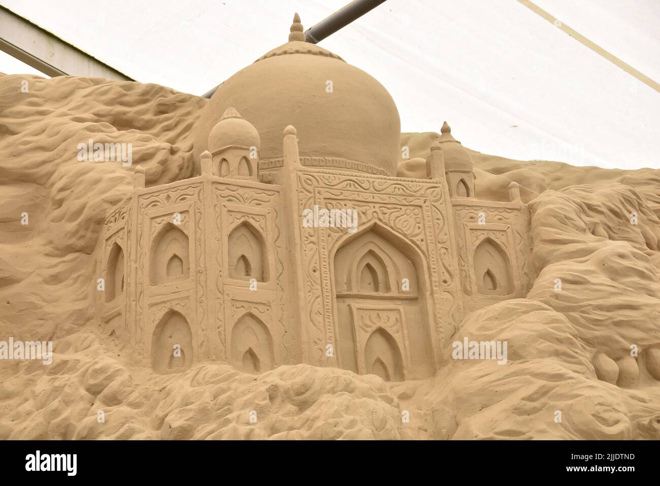 Foto Der Sandskulptur: Taj Mahal, Sandworld Im Lodmoor Country Park ...