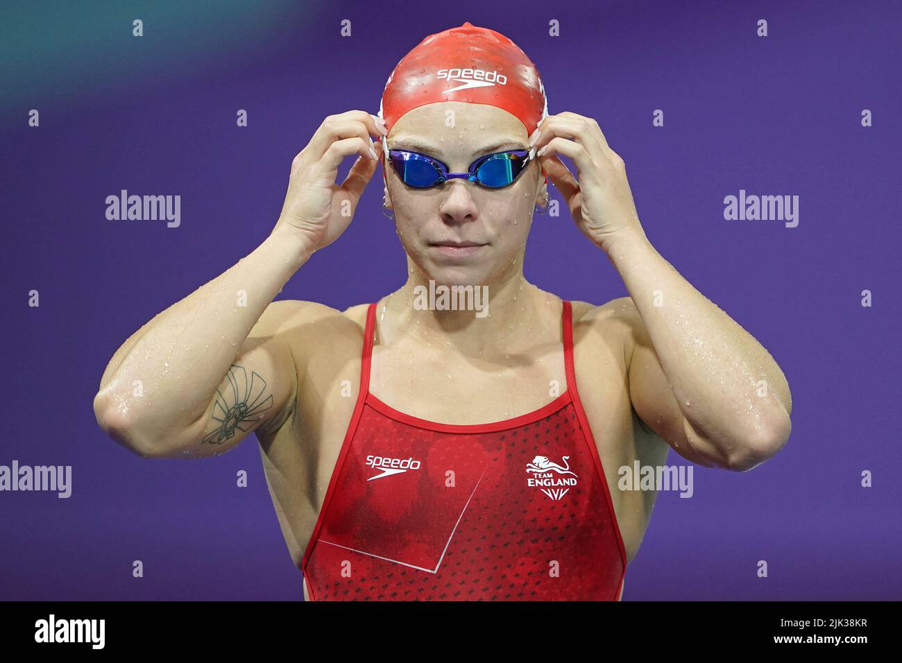 Die englische Anna Hopkin wärmt sich am zweiten Tag der Commonwealth ...