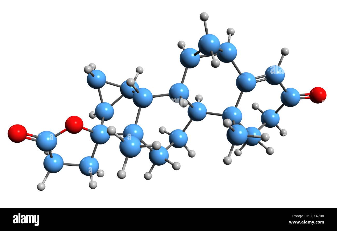 3D Abbildung der Skelettformel von Drospirenon - molekularchemische ...