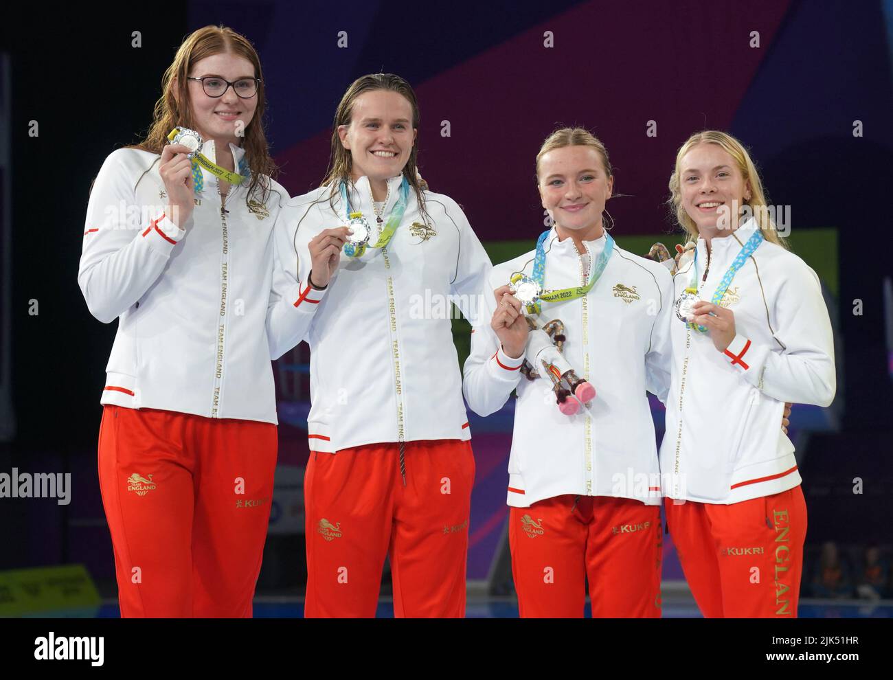 Die Engländerin Freya Anderson, Anna Hopkin, Isabella Hindley und Abbie ...