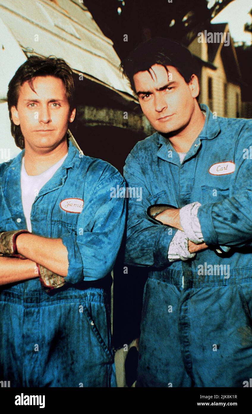 Emilio Estevez & Charlie Sheen Film: Men At Work (1990) Charaktere: James St. James & Carl ...