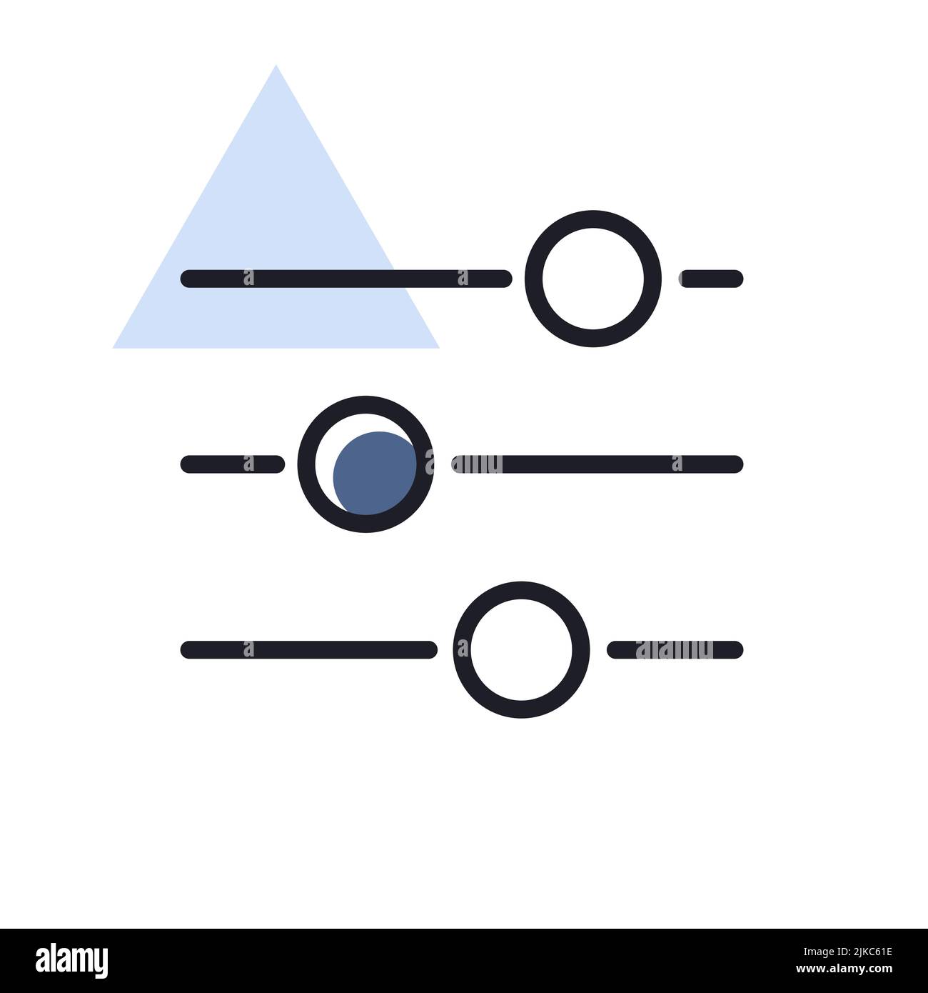 Symbol für Equalizer-Vektor-Isolierung. Symbol für die Musikklangwelle ...