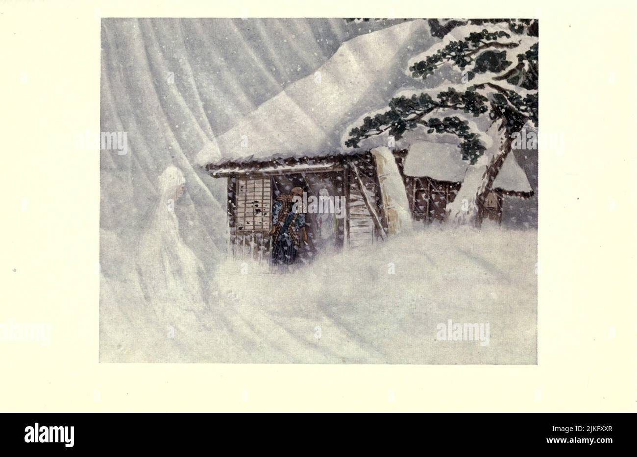 Kyuzaemon sieht die ' Yuki Onna ' aus der Geschichte ' DER SCHNEE GEIST ...