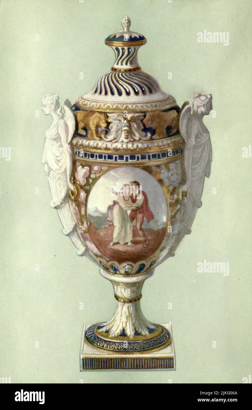 Vase, Chelsea-Derby, 1770-1784, mit Griffen in Form weiblicher ...