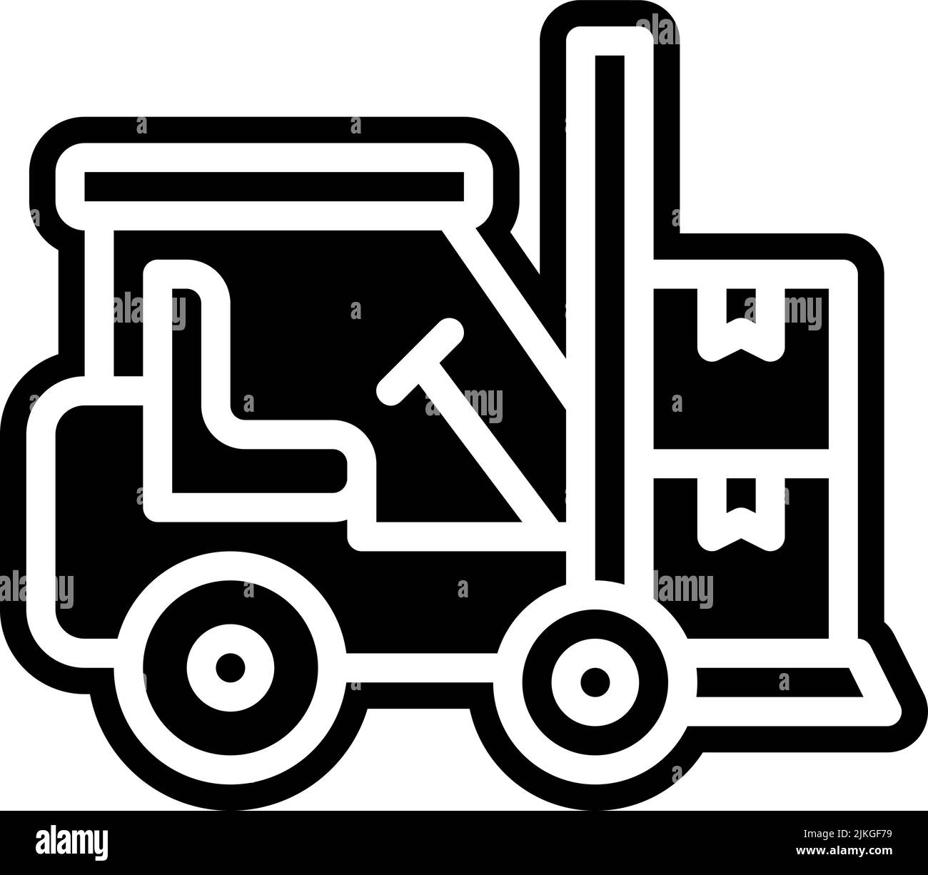 Gabelstapler piktogramm Schwarzweiß-Stockfotos und -bilder - Alamy