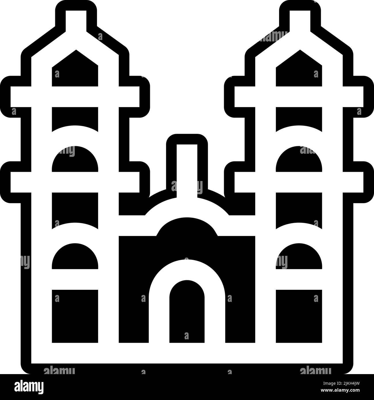 kathedrale von lima Symbol schwarz Vektor-Illustration Stock ...