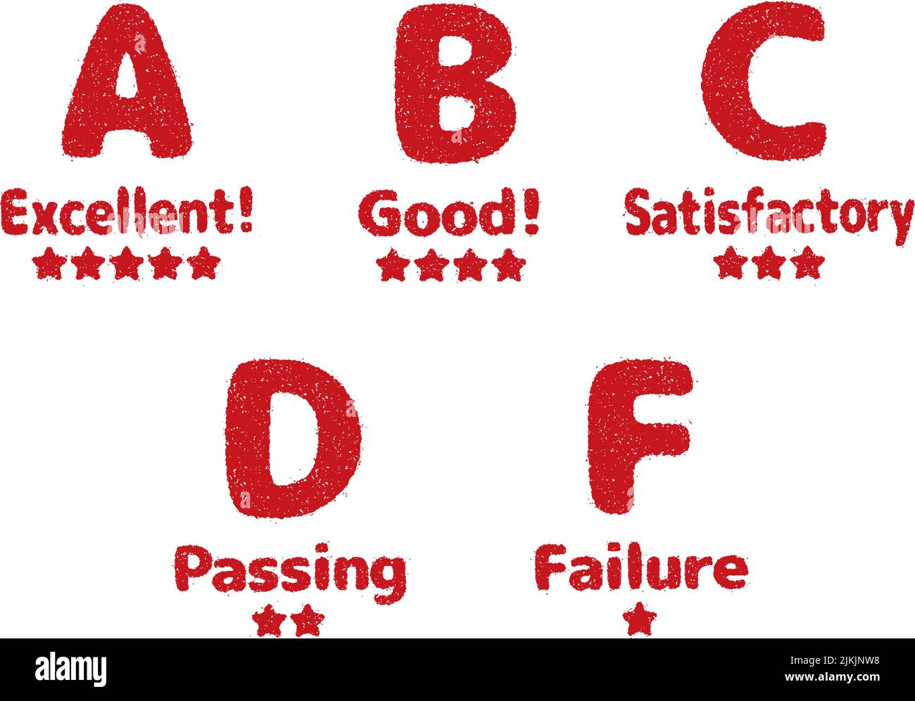 Exam Score Stempel Vektor Illustration Set für die Schule usw Stock ...