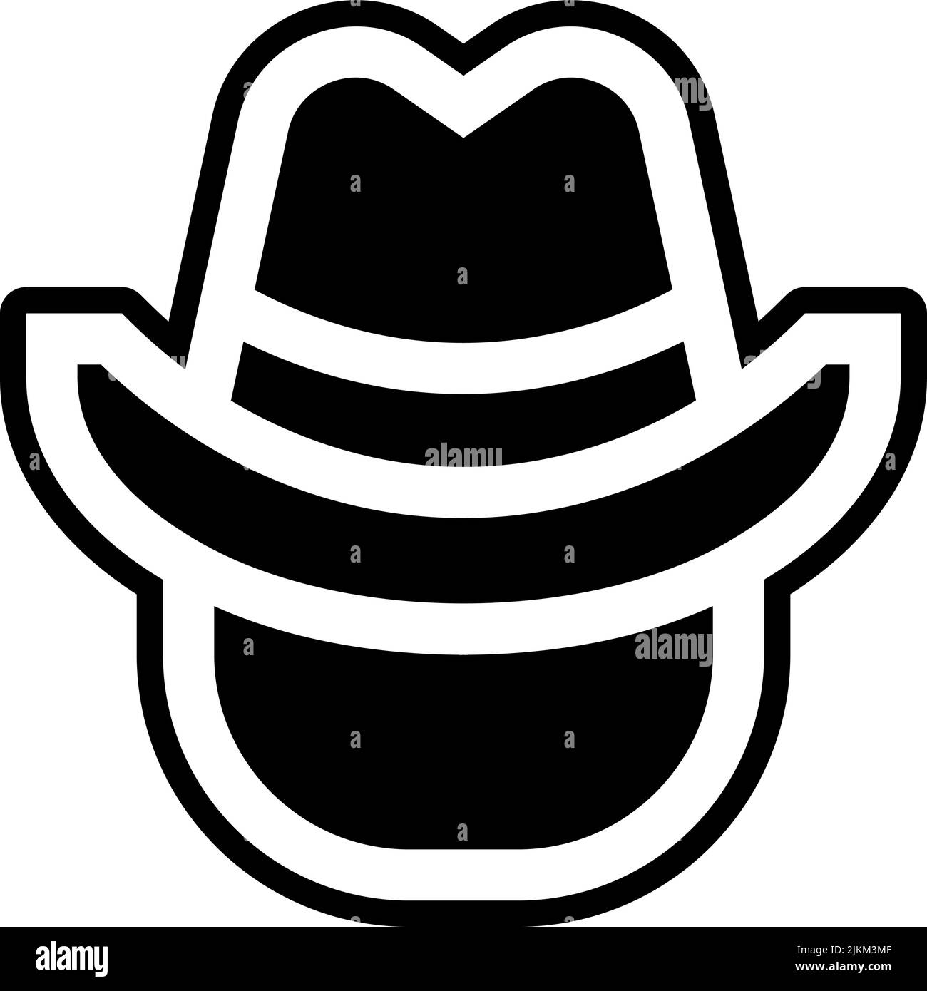 Cowboy Hut Symbol schwarz Vektor Illustration Stock-Vektorgrafik - Alamy