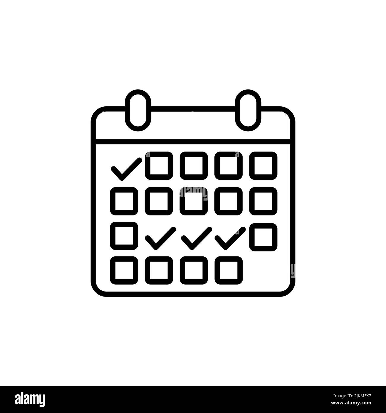 Kalender-Symbol in trendigen flachen Stil isoliert auf weißem ...