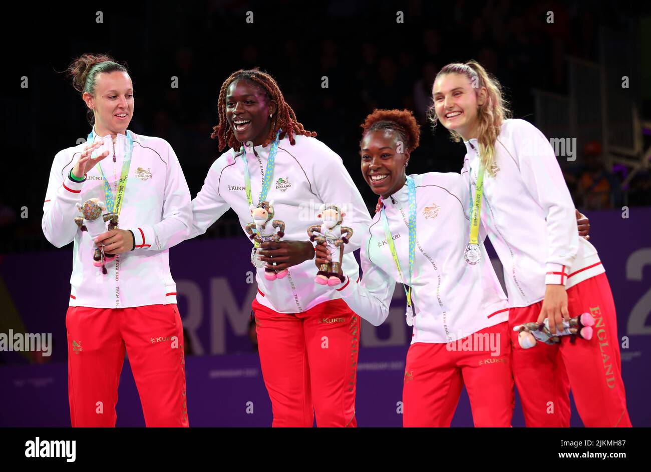 Die Engländerinnen Chantelle Handy, Cheridene Green, Shanice Brandi Beckford Norton und Hannah ...