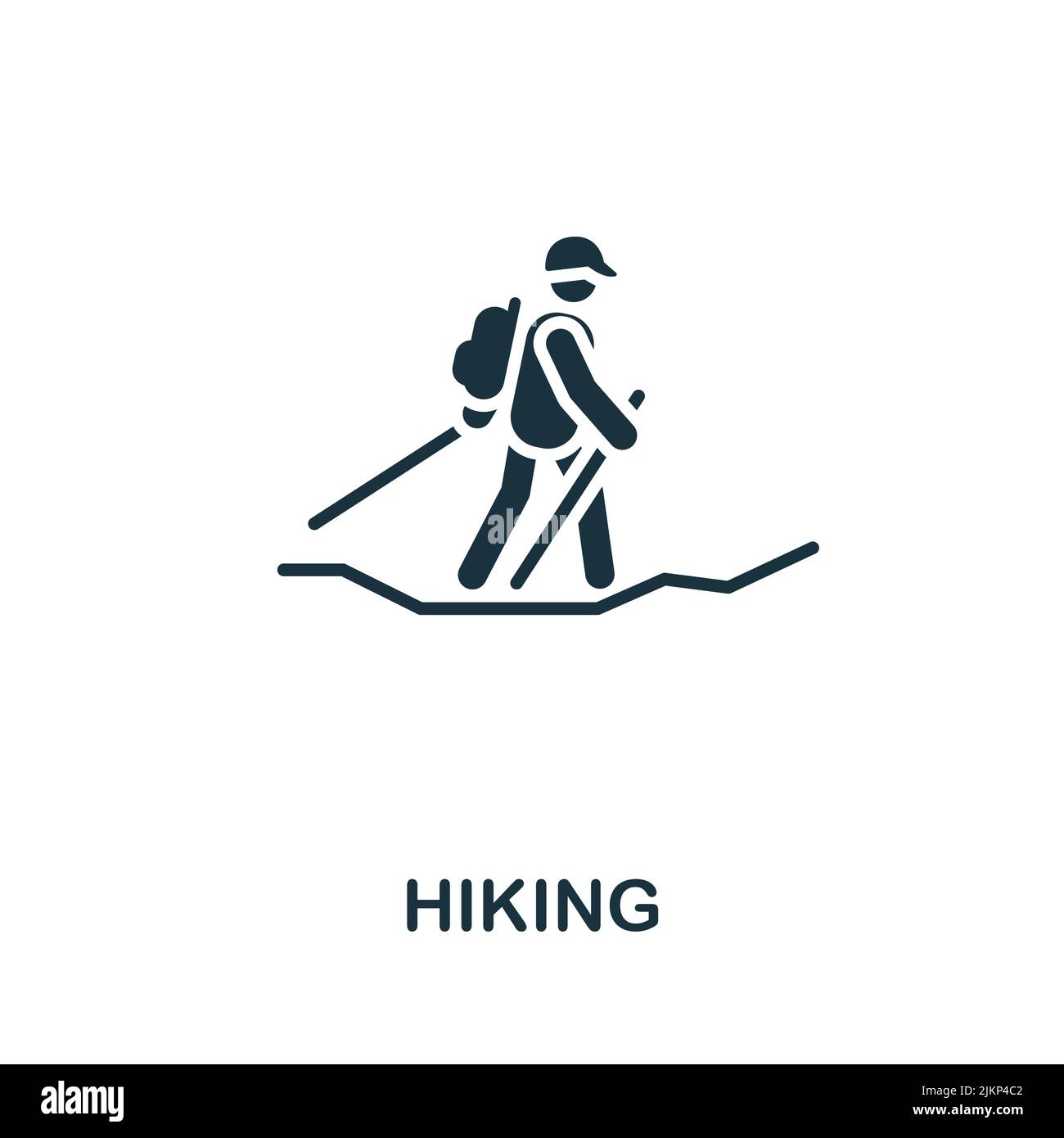 Wandersymbol. Monochrom einfache Linie Outdoor Recreation Symbol für ...