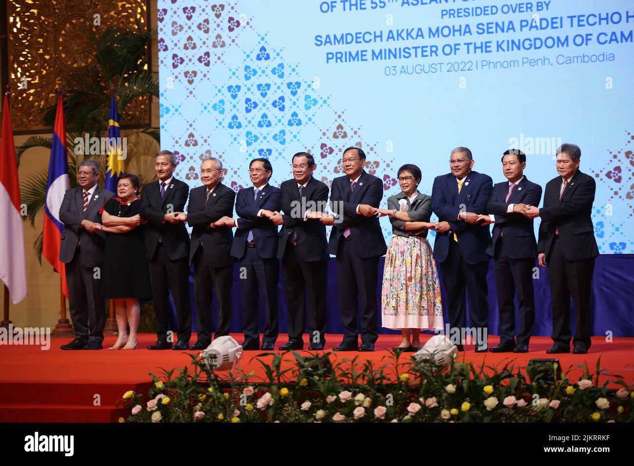 Phnom Penh, Kambodscha. 3. August 2022. Die Teilnehmer des ASEAN ...