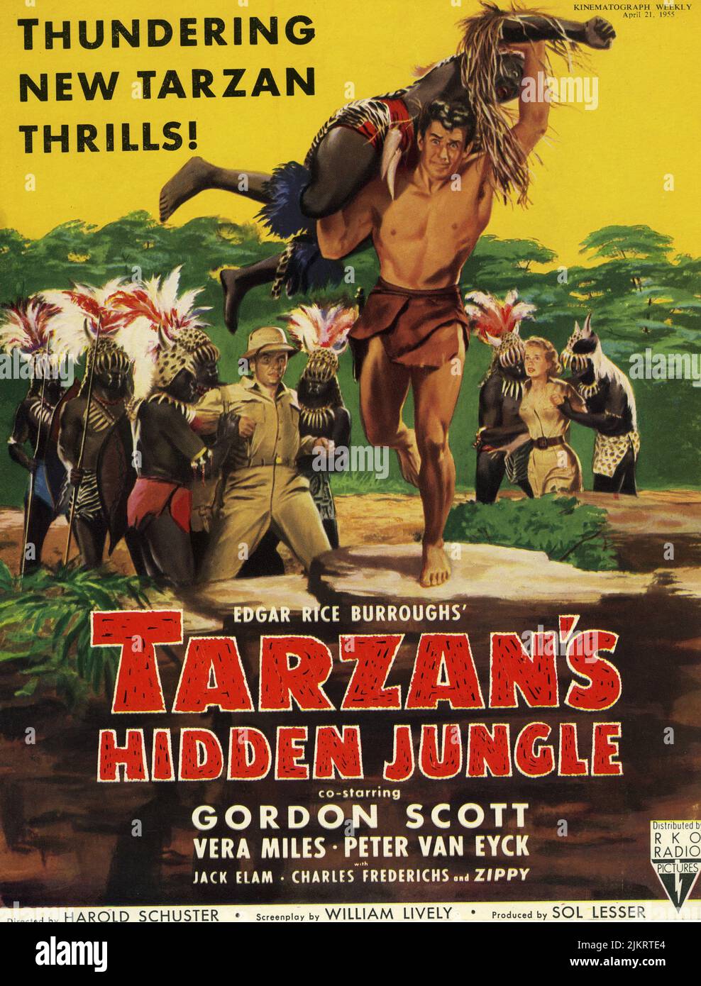 GORDON SCOTT VERA MILES und PETER VAN EYCK in TARZAN'S HIDDEN JUNGLE ...