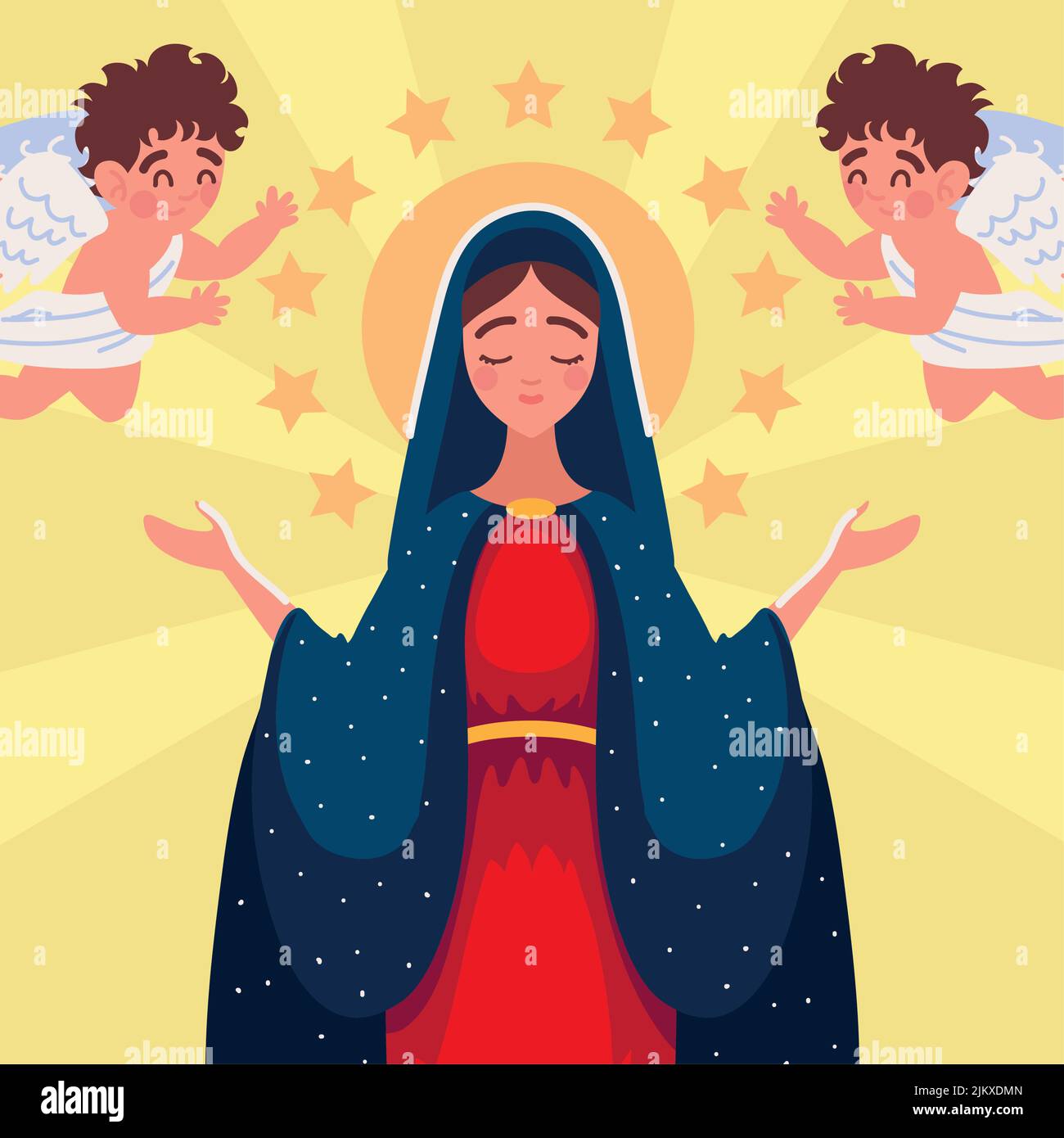 Heilige maria der engel Stock-Vektorgrafiken kaufen - Alamy