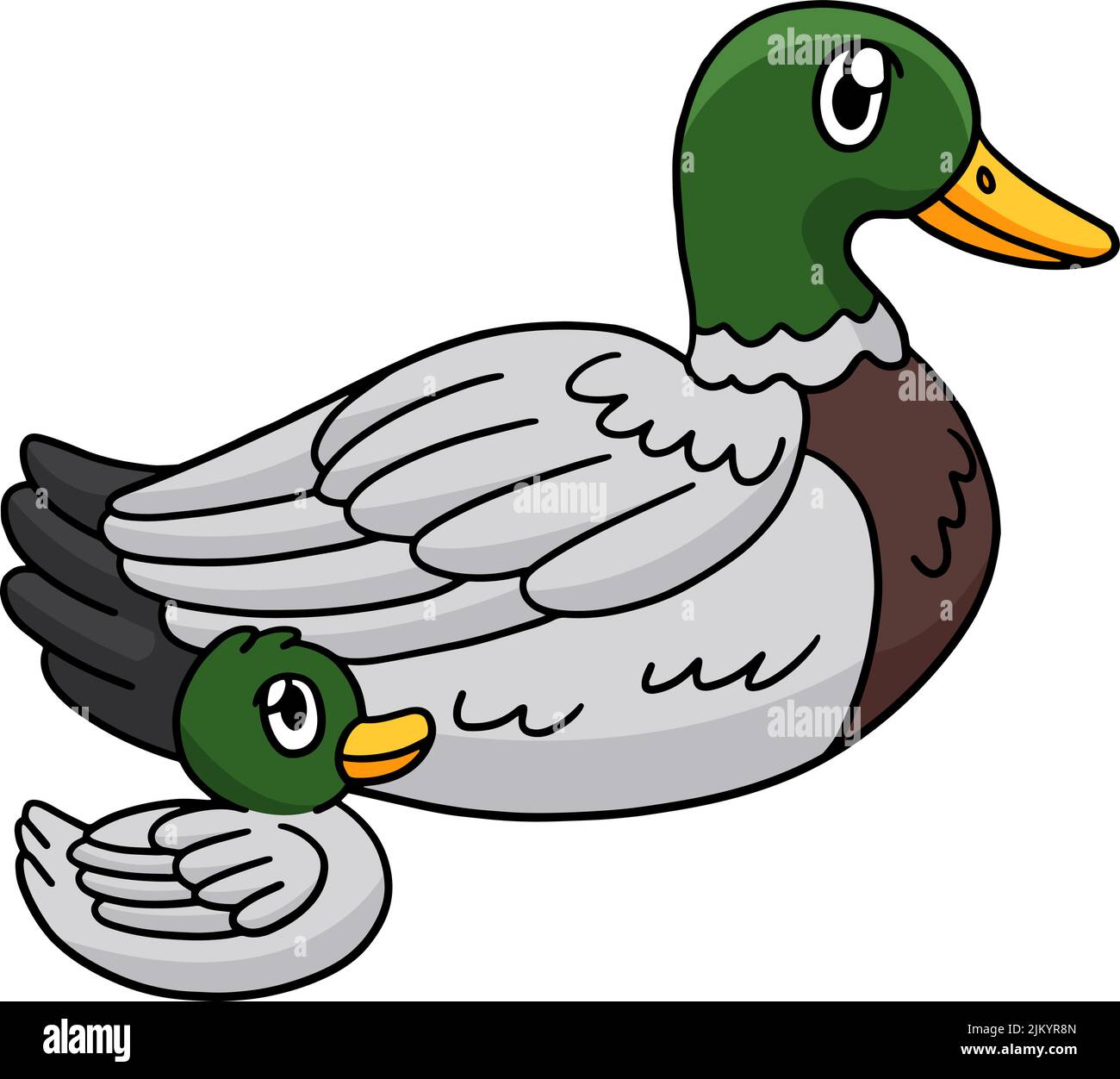 Ente Tier Cartoon Farbige Cliparte Illustration Stock-Vektorgrafik - Alamy