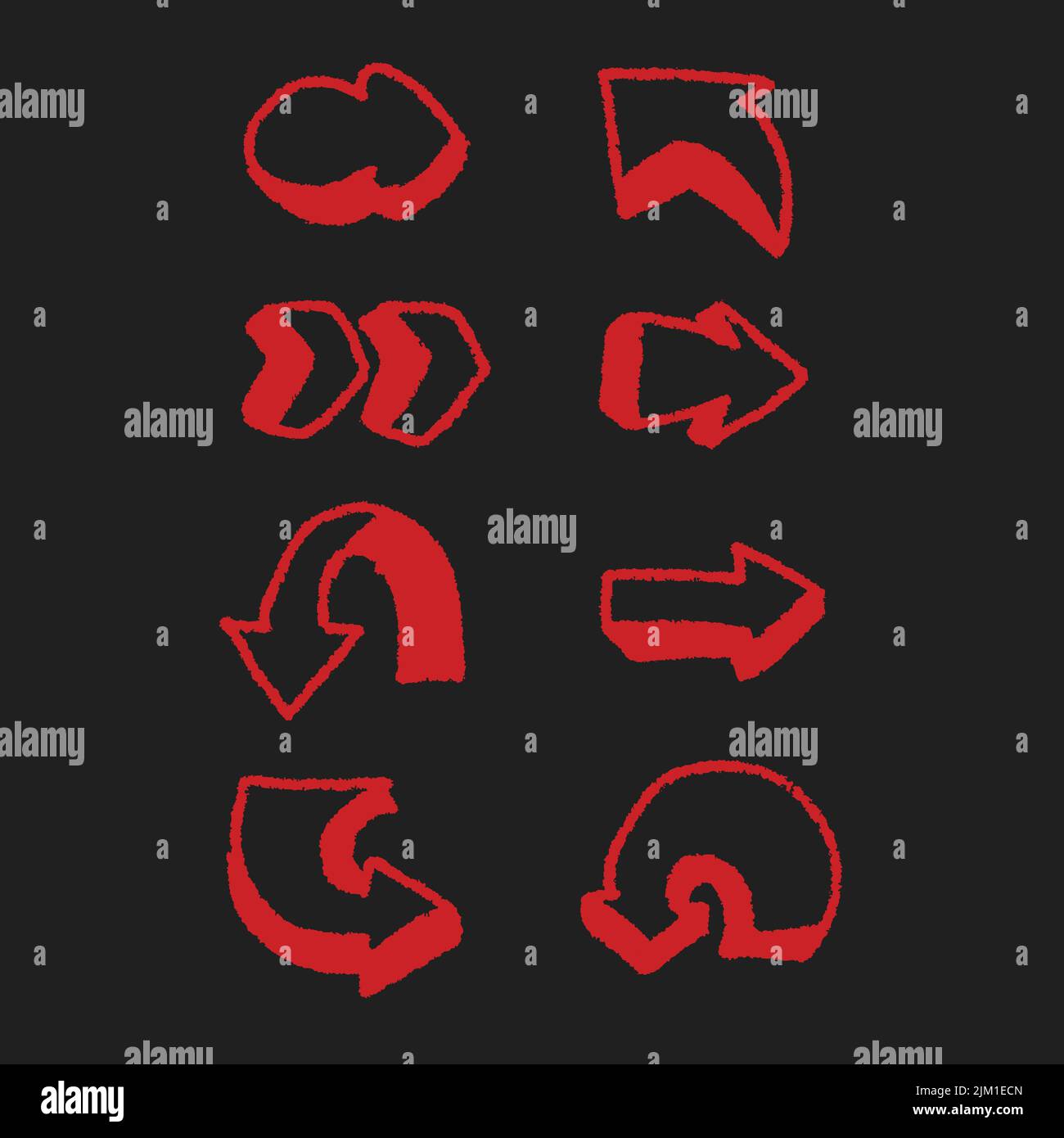 Pfeile, Infografiken, handgezeichnete Symbole im Bleistift, Doodle-Stil ...
