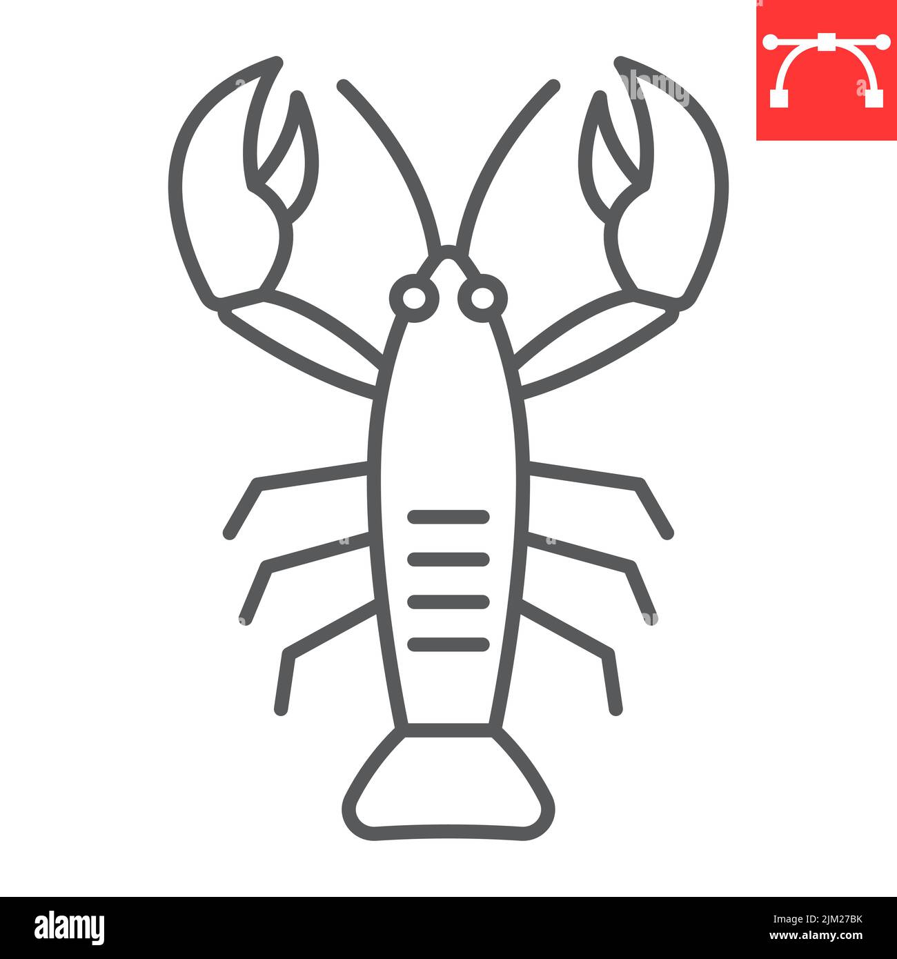 Krebs Tier Linie Symbol, Krustentiere und Meeresfrüchte, Hummer Vektor-Symbol, Vektorgrafiken ...