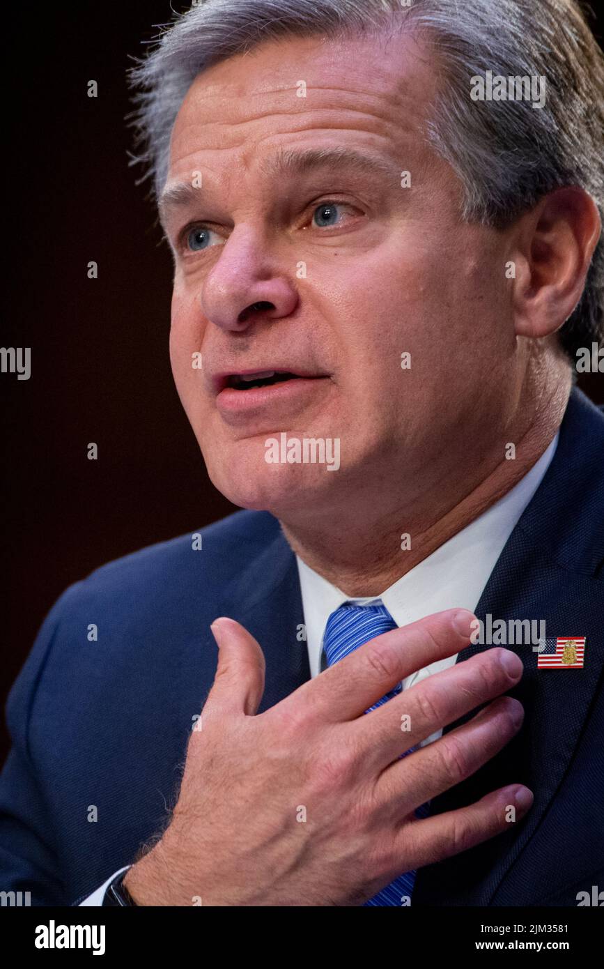 Christopher A. Wray, Direktor des Federal Bureau of Investigation (FBI ...