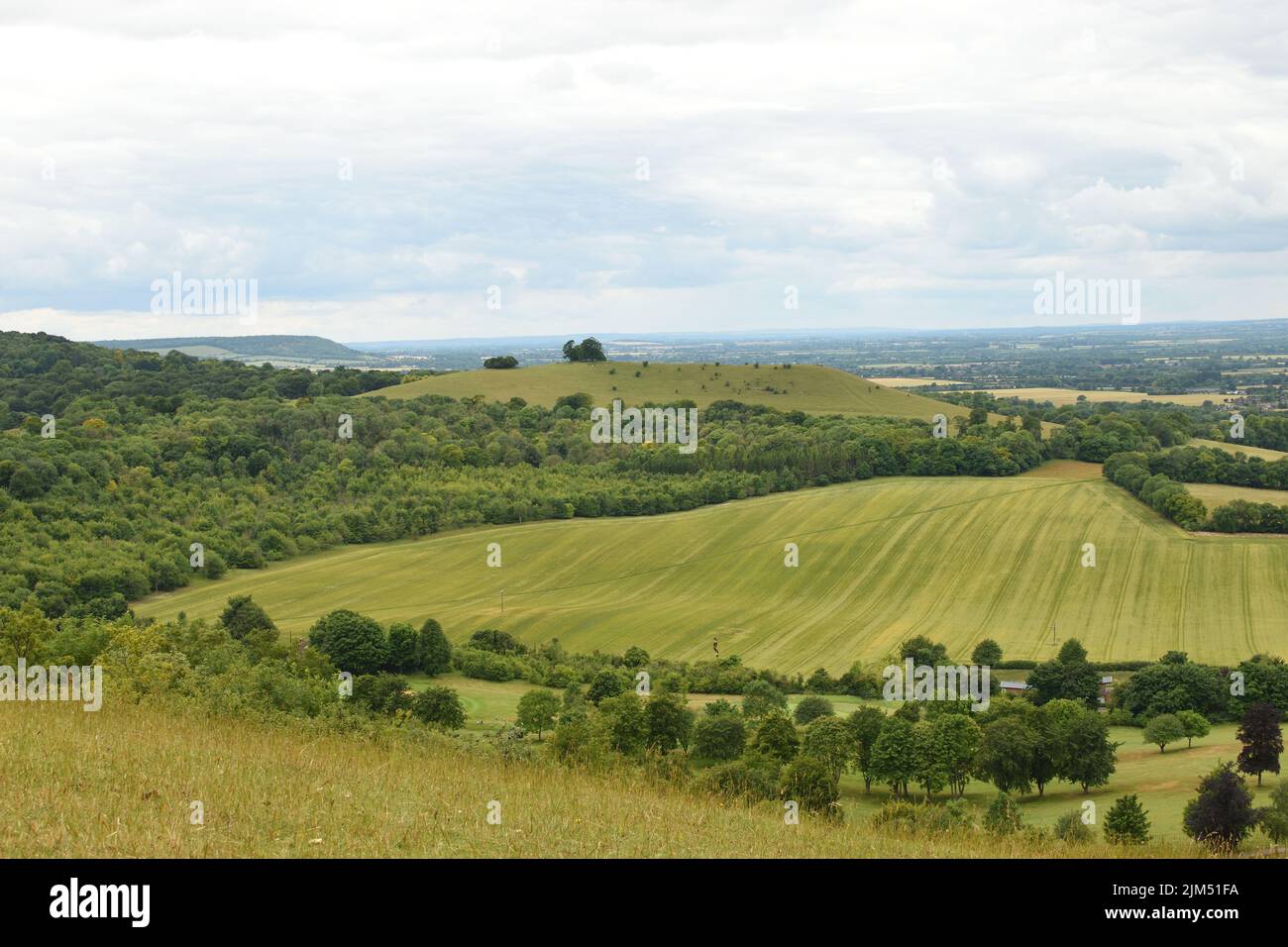 Blick vom Coombe Hill in Buckinghamshire nach Westen über die englische ...