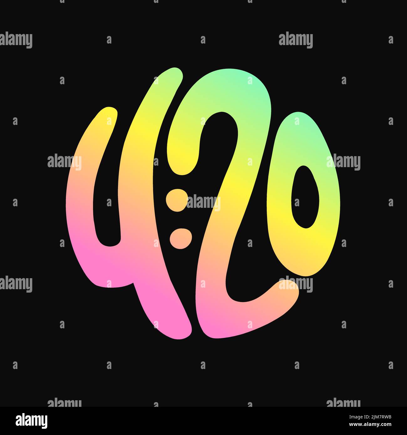420 Kreiszitat, Textlogo. Vektor handgezeichnete Schriftzug Cartoon ...
